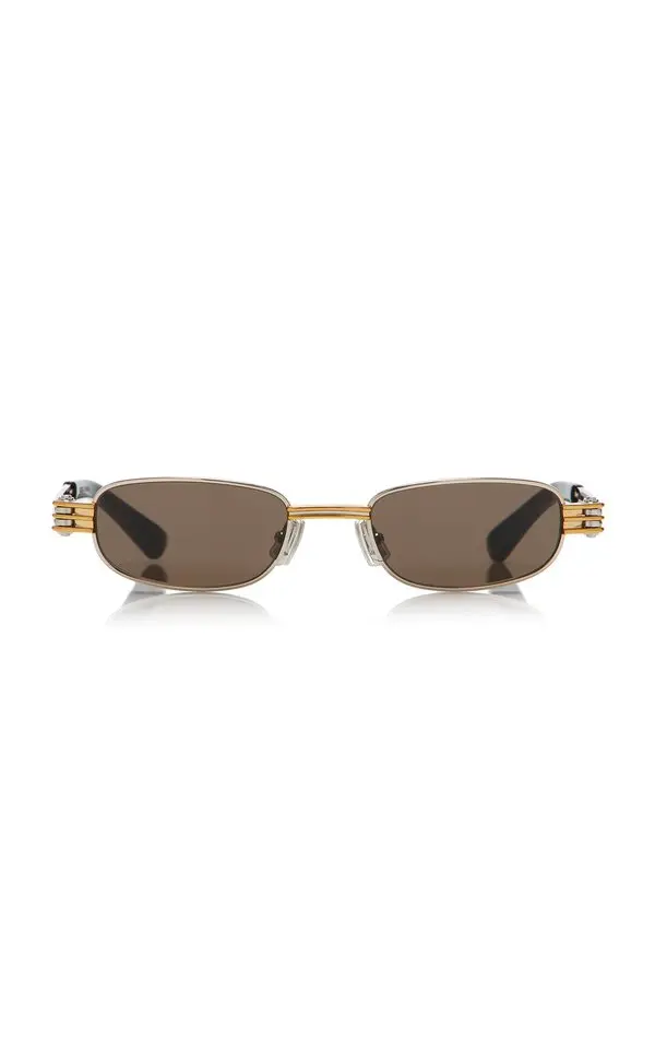 Bottega Veneta Bolt Square-frame Metal Sunglasses - Brown