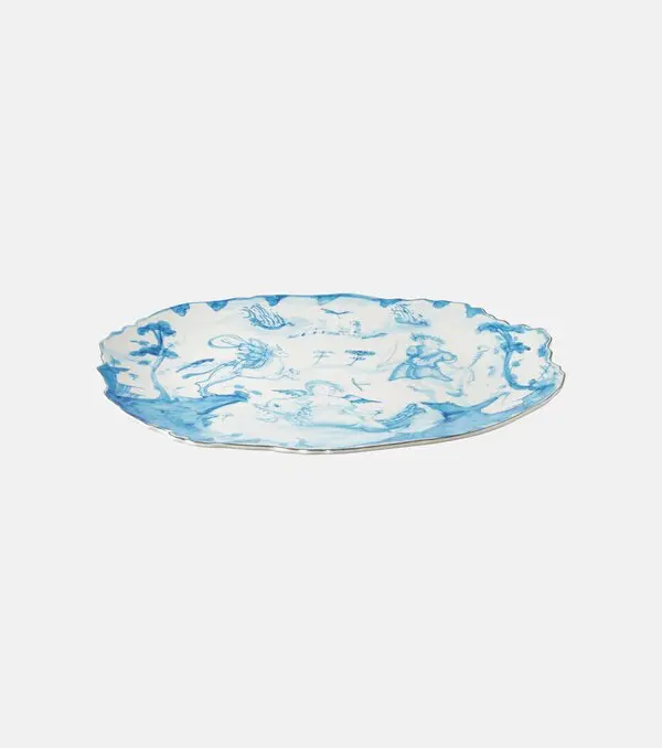 SELETTI X Diesel Living Classics On Acid Porcelain Tray - Blue