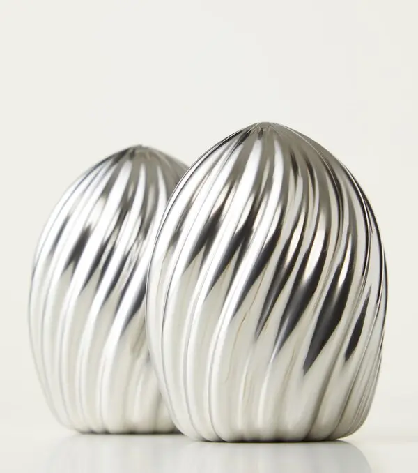 L'Objet Ripple Spice Jewels Salt And Pepper Shakers - Silver