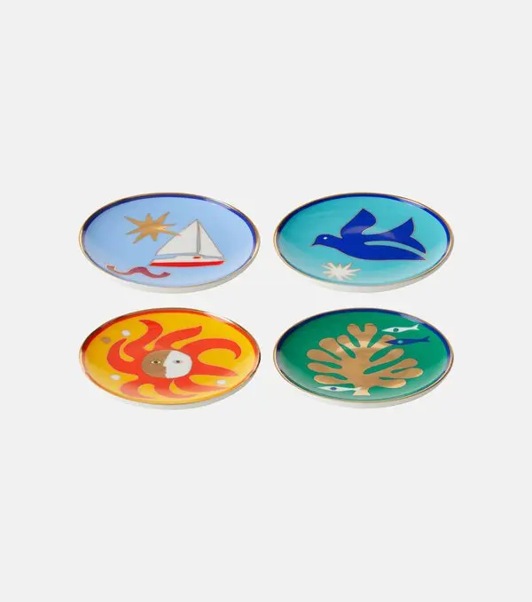 Jonathan Adler Playa Set Of 4 Porcelain Coasters - Multicoloured