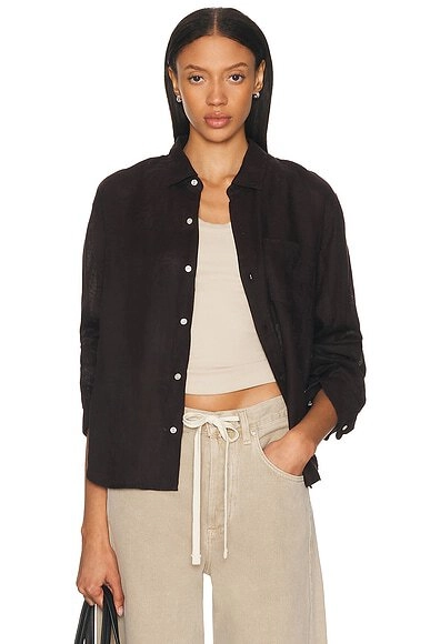 Citizens Of Humanity Kayla Shrunken Shirt - Chocolate