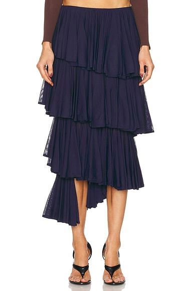 Alaïa Tiered Ruffle Skirt - Minuit
