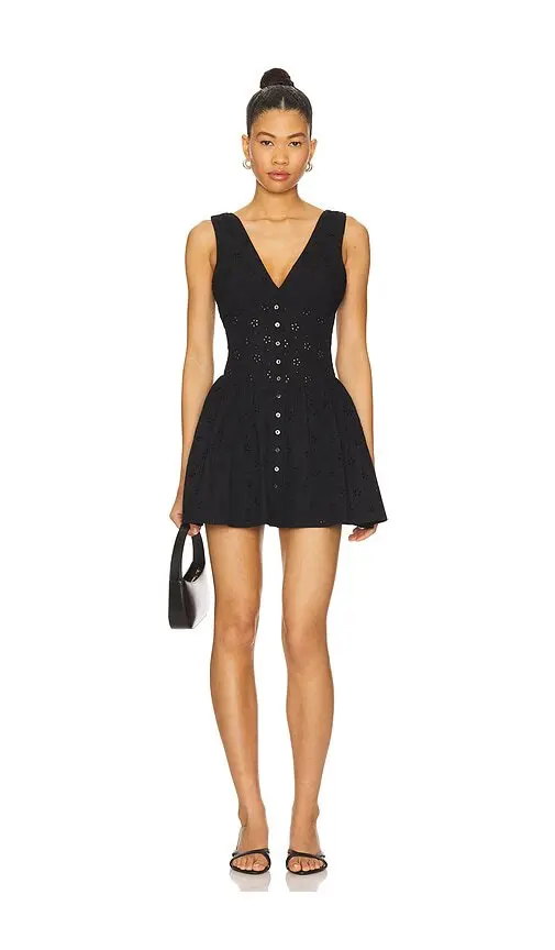 Frankies Bikinis Marley Eyelet Mini Dress In . Also - Black