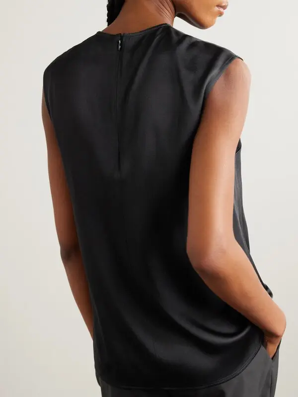 Stella McCartney Sleeveless Satin Top - Black