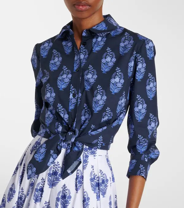 Carolina Herrera Floral Print Cotton-blend Shirt