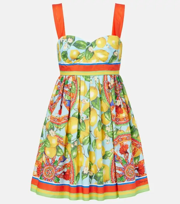 Dolce & Gabbana Printed Cotton Mini Dress - Multicoloured
