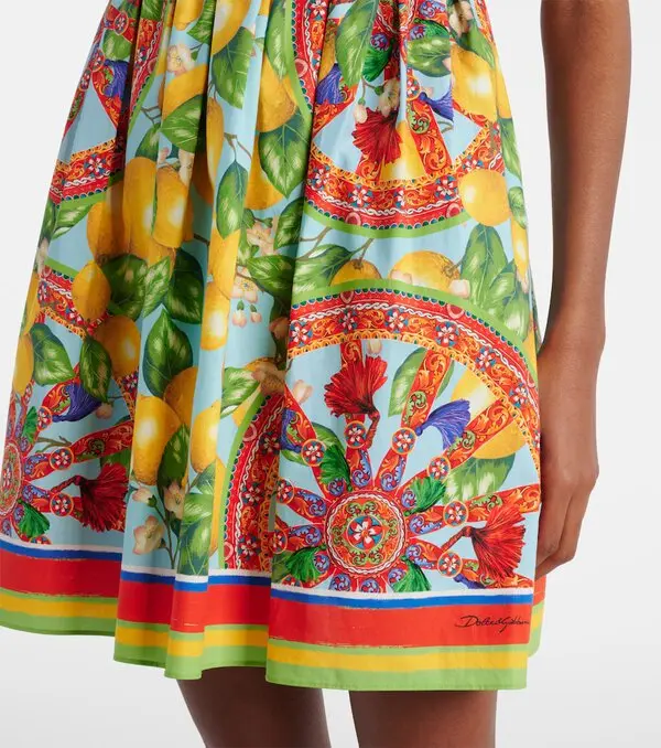 Dolce & Gabbana Printed Cotton Mini Dress