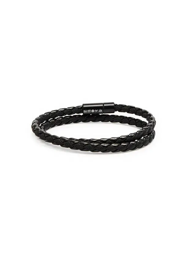 Tateossian Chelsea Braided Leather Wrap Bracelet