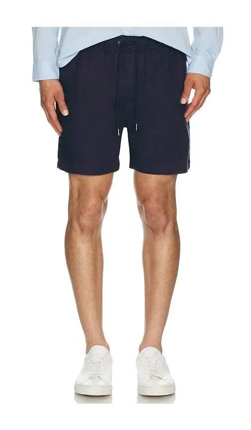 Onia Air Linen Pull-on Shorts 6 - Navy