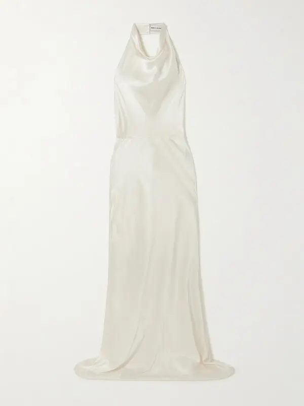 Rebecca Vallance Attia Draped Silk-satin Gown - Neutrals