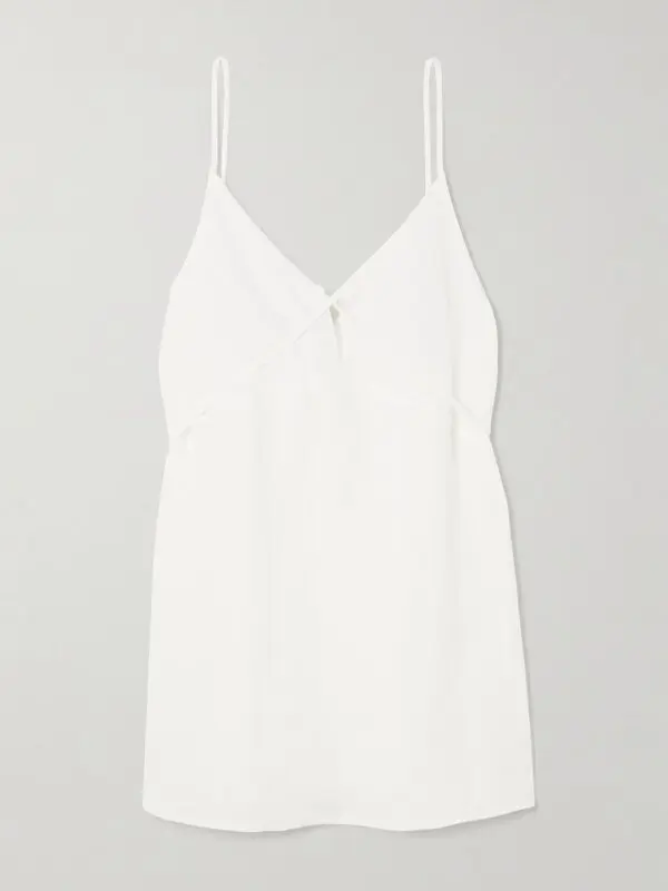 DEIJI STUDIOS Linen Mini Dress With Tie Detail - White