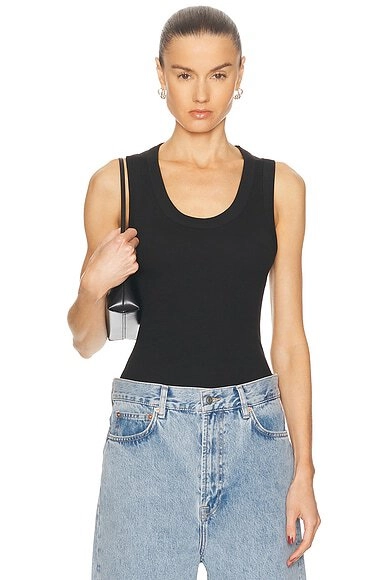 Wardrobe.NYC Scoop Neck Tank - Black