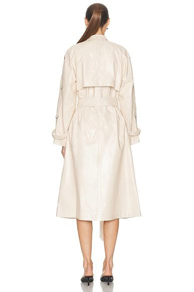 Proenza Schouler Sabina Leather Trench Coat - Ecru