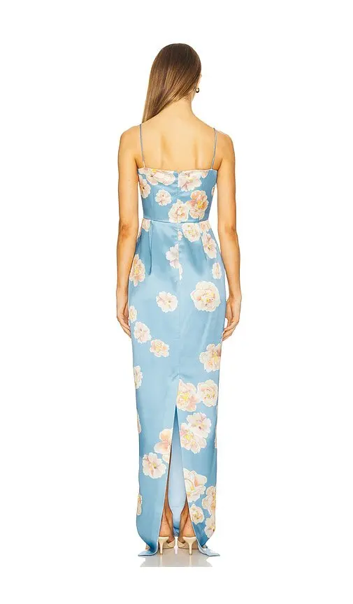 SAU LEE Sofia Floral Satin Dress