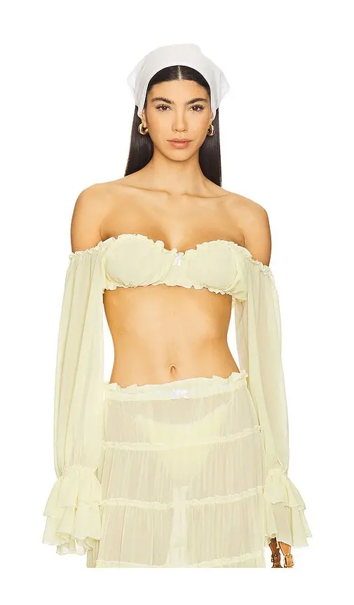 BANANHOT Elma Off-the-shoulder Shirt - Lemon