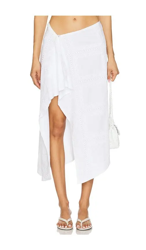 SNDYS. Handkerchief Hem Skirt - White