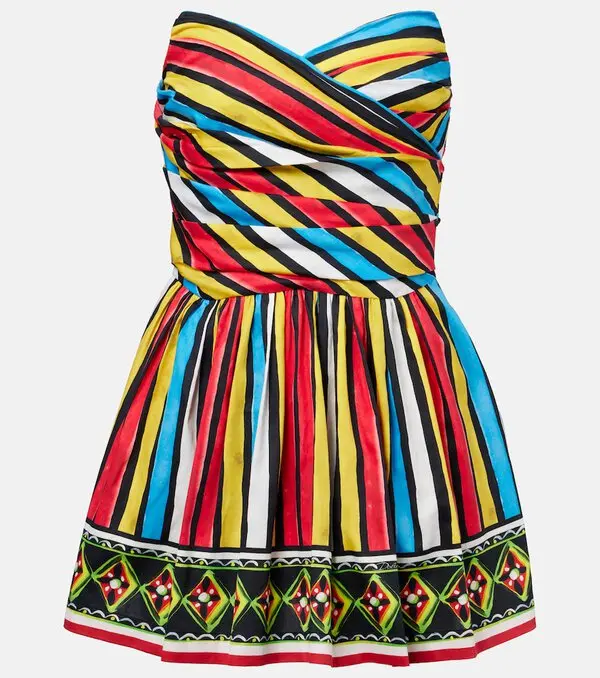 Dolce & Gabbana Ruched Striped Minidress - Multicoloured