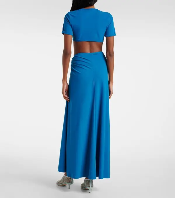 Christopher Esber Crescent Gathered Crop Top - Blue