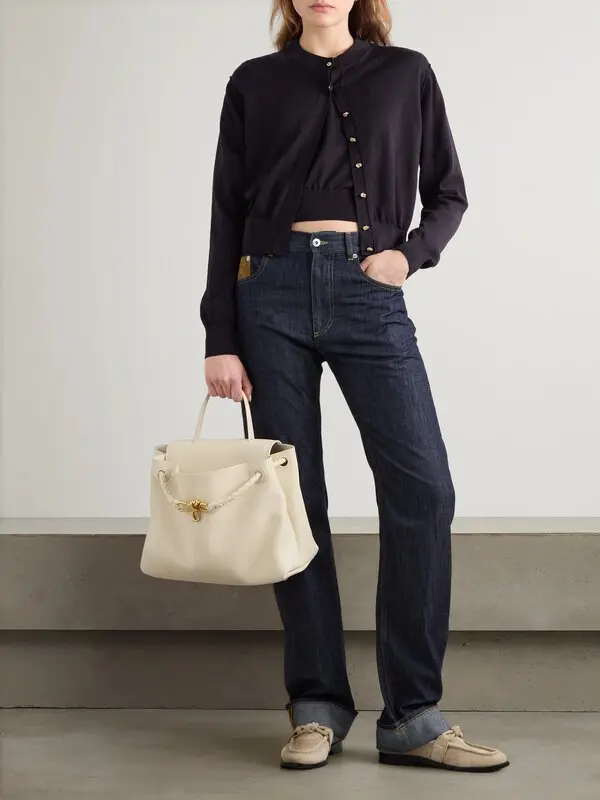 Bottega Veneta Cotton-blend Tank And Cardigan Set With Knot Detail Buttons - Blue