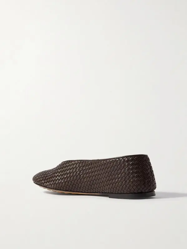 Bottega Veneta Woven Leather Ballet Flats - Brown