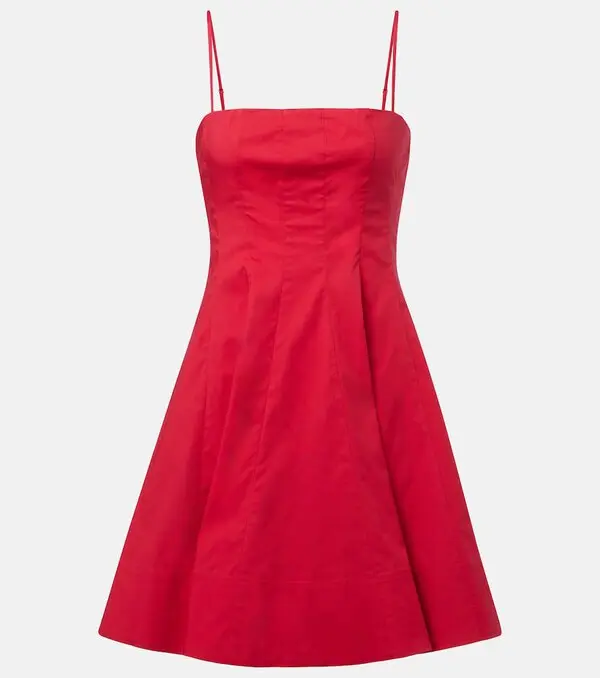 Staud Wylie Cotton Minidress - Red