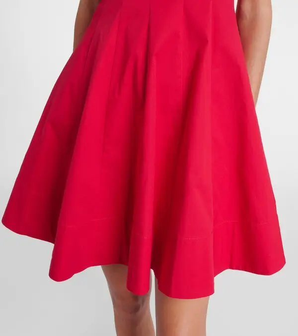 Staud Wylie Cotton Mini Dress - Red