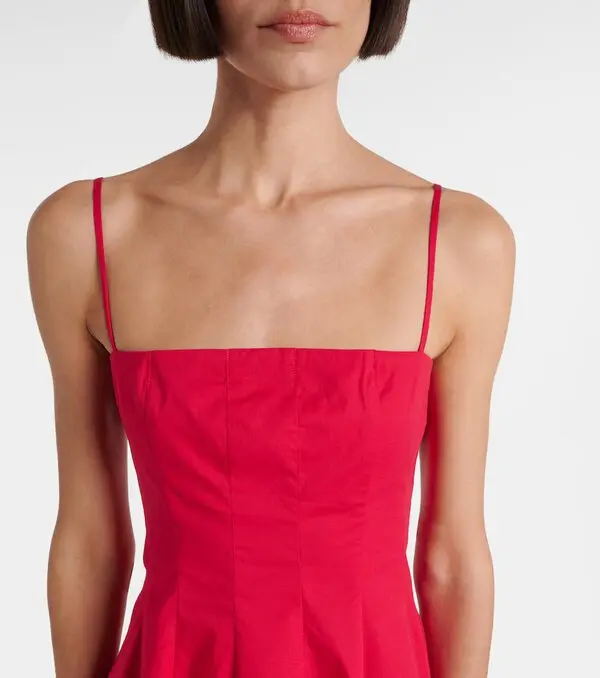 Staud Wylie Cotton Mini Dress - Red