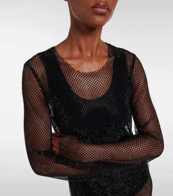 Tove Embellished Mesh Maxi Dress