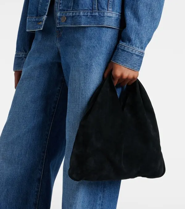 THE ROW Bindle Small Suede Top-handle Bag - Black