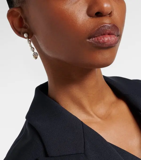 Alexander McQueen Crystal-embellished Skull Drop Earrings