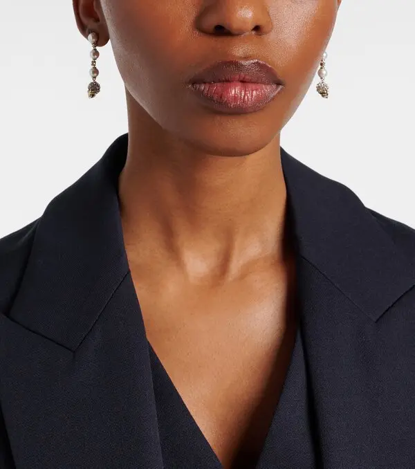 Alexander McQueen Crystal-embellished Skull Drop Earrings