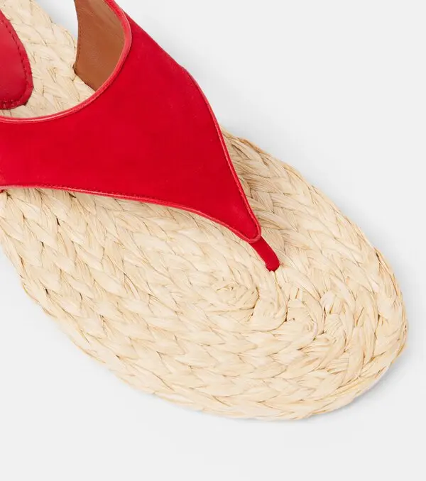 Paris Texas Amalfi Suede Thong Sandals - Red
