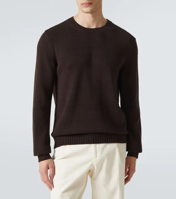 SAMAN AMEL Cotton Crewneck Sweater