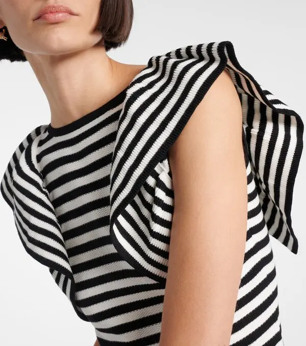 Max Mara Vieste Striped Ruffled Top