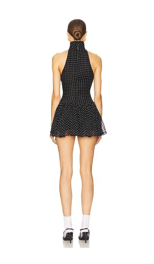 HELSA The Gemma Dress In Printed Silk Chiffon - Black
