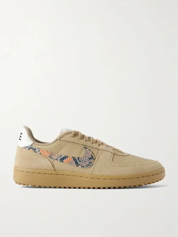 Nike Field General Snake-effect Leather And Suede Sneakers