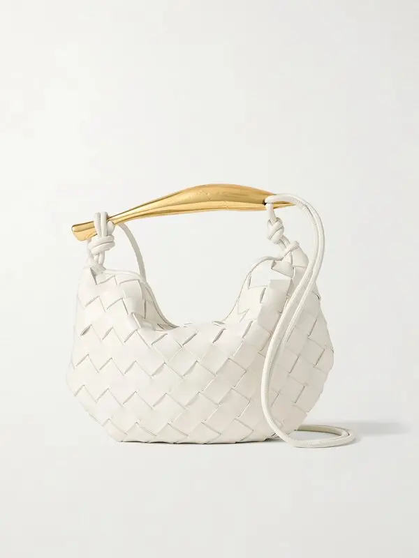 Bottega Veneta Sardine Mini Intrecciato Leather Shoulder Bag - Neutrals