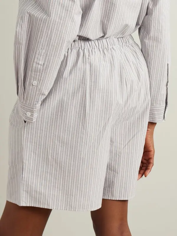 DEIJI STUDIOS Dèiji Studios Striped Organic Cotton-poplin Shorts