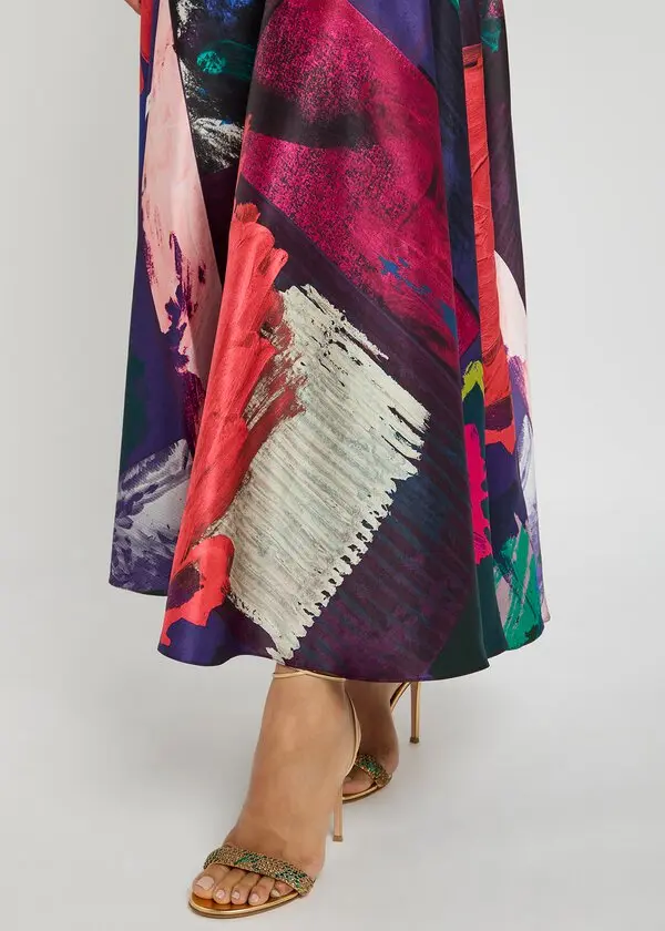 ROKSANDA Ameera Printed Silk-satin Midi Skirt - Multi Print