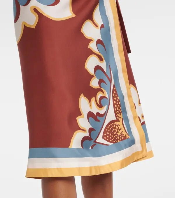 La DoubleJ Printed Silk Wrap Skirt - Multicoloured