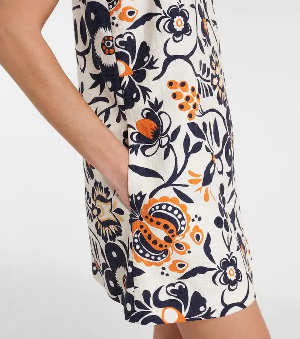 La DoubleJ Racer Printed Cotton Poplin Mini Dress