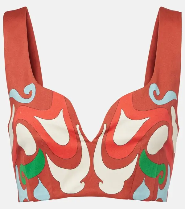 La DoubleJ Baia Printed Cotton-blend Crop Top - Multicoloured