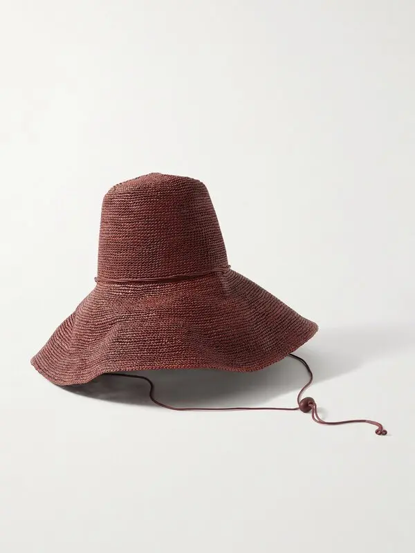 Johanna Ortiz Symbols Of Pride Straw Bucket Hat - Brown