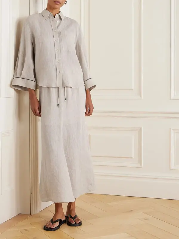Brunello Cucinelli Embellished Linen Shirt
