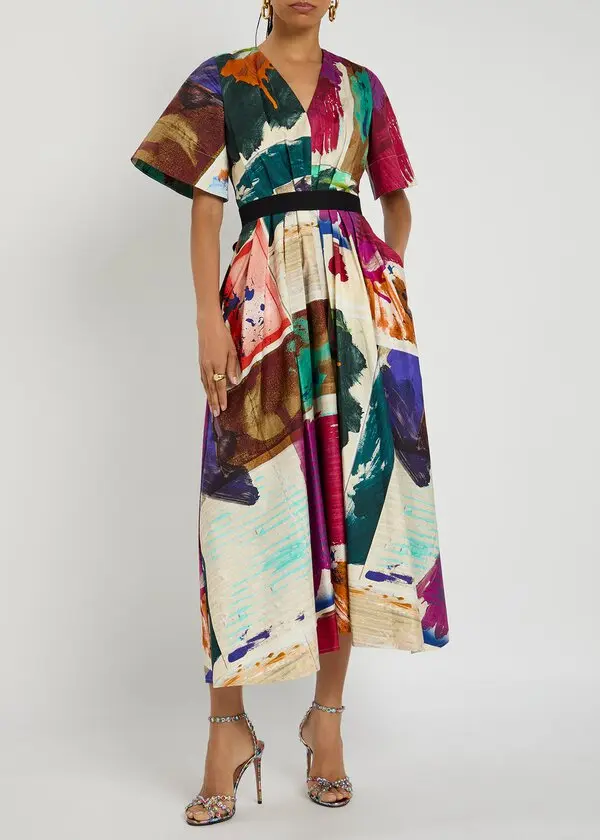 ROKSANDA Maite Printed Cotton Midi Dress