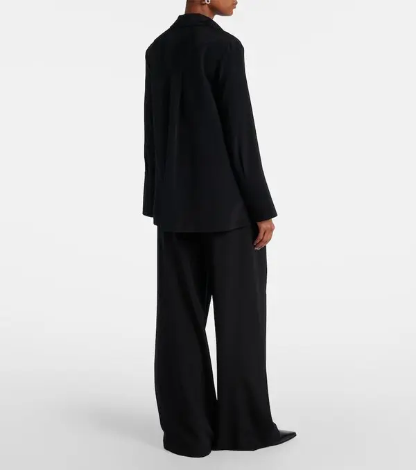 Max Mara Dover Silk-blend Cady Blouse - Black