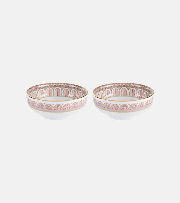La DoubleJ Set Of 2 Porcelain Snack Bowls - Multicoloured