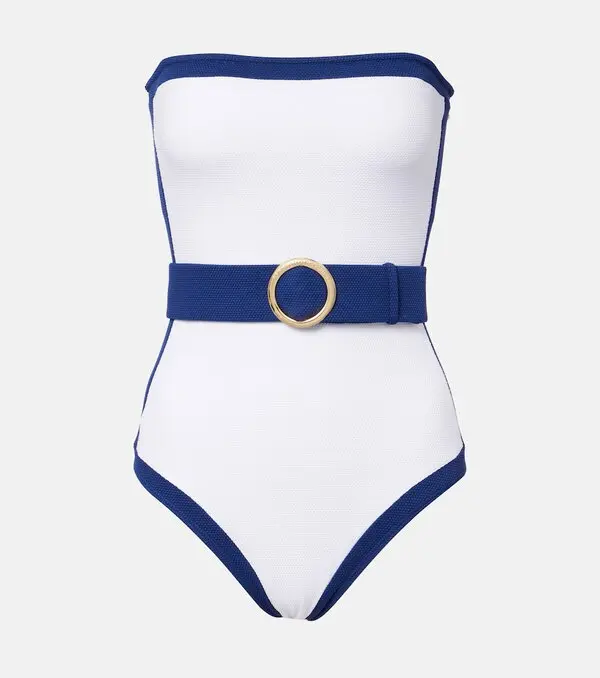 ALEXANDRA MIRO Whitney Belted Swimsuit - Blue