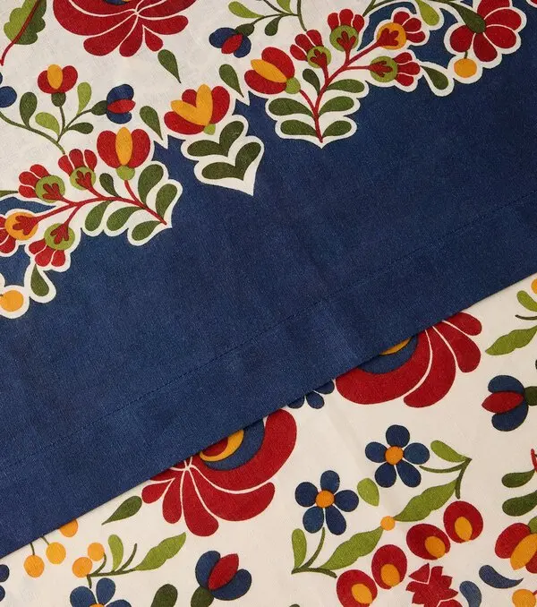 La DoubleJ Windflower Placee Linen Tablecloth - Blue