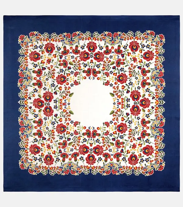 La DoubleJ Windflower Placee Linen Tablecloth - Blue